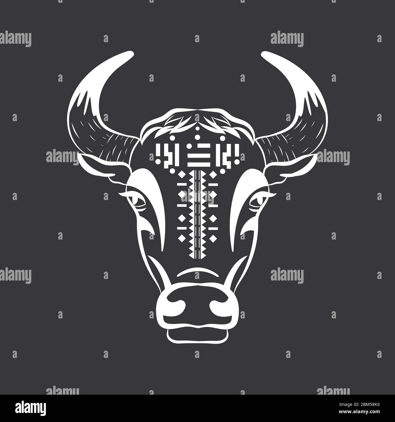 Cow head stylized vector illustration Stock Vector Image & Art - Alamy