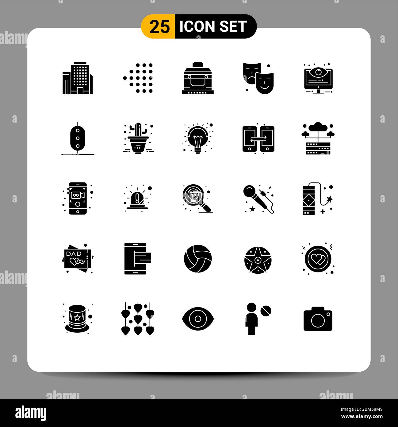 25 Thematic Vector Solid Glyphs and Editable Symbols of options ...