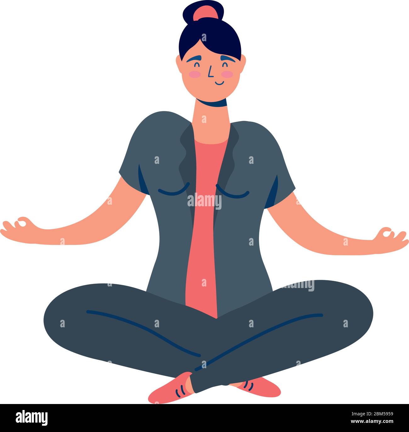 elegant business woman in lotus position Stock Vector Image & Art - Alamy