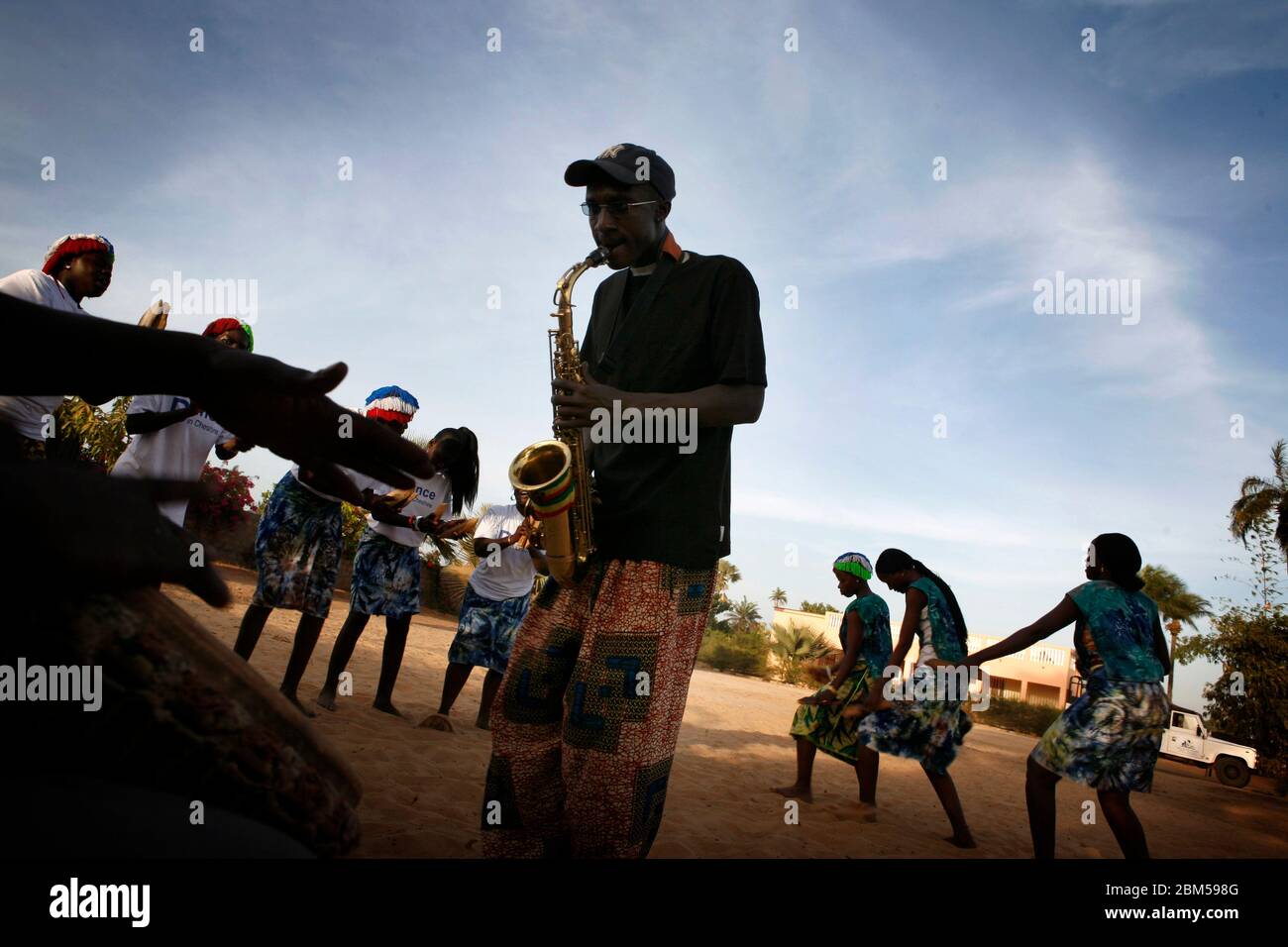 The Kunte Kinte Cultral Dance Group performing for the Gunjur Project ...