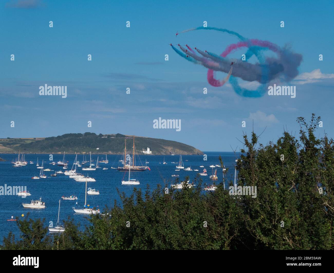 Red Arrows Display over Falmouth, Cornwall Stock Photo - Alamy