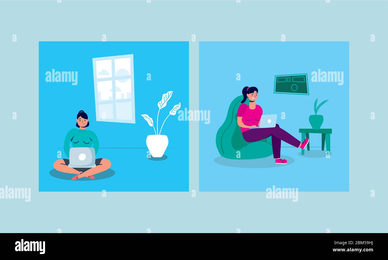 Campaign stay home women hi-res stock photography and images - Alamy