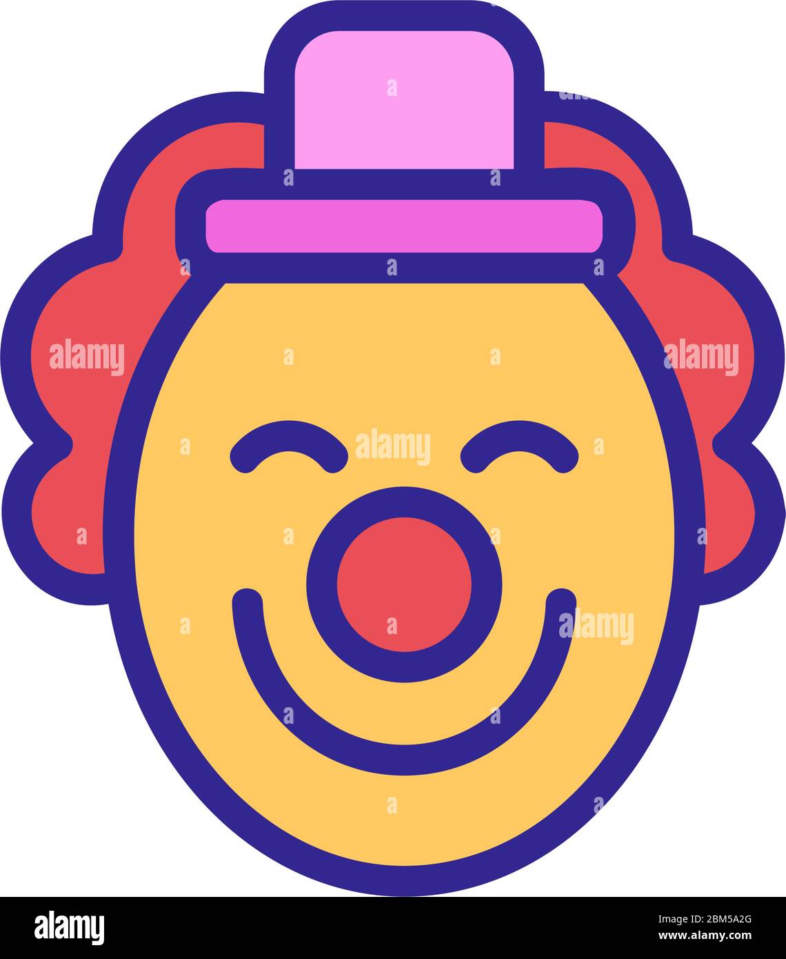 circus clown with small cap on head icon vector outline illustration ...