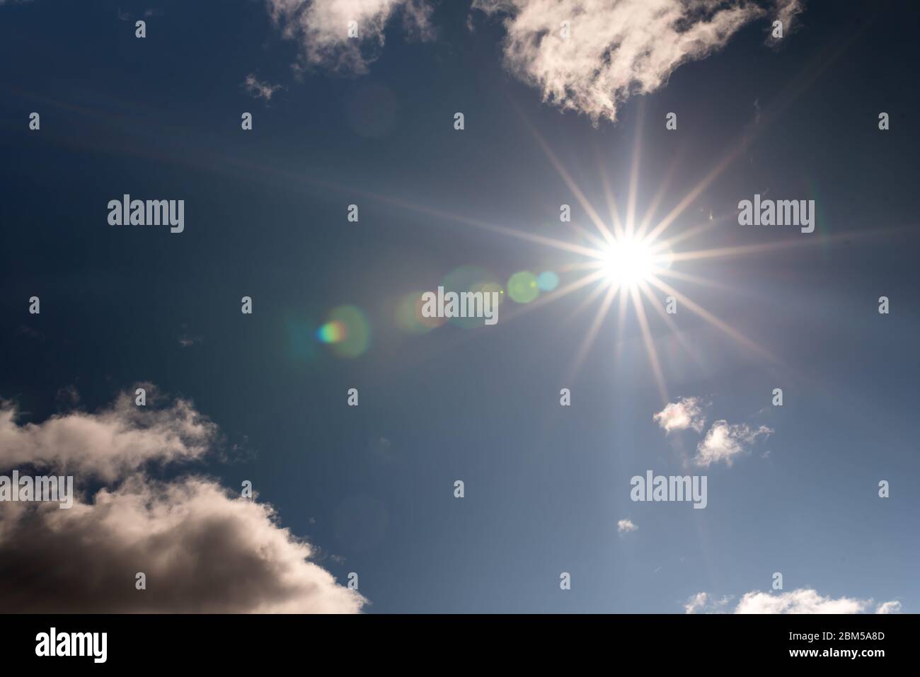 Beautiful sky with volumetric clouds, and the rays of the sun Stock ...