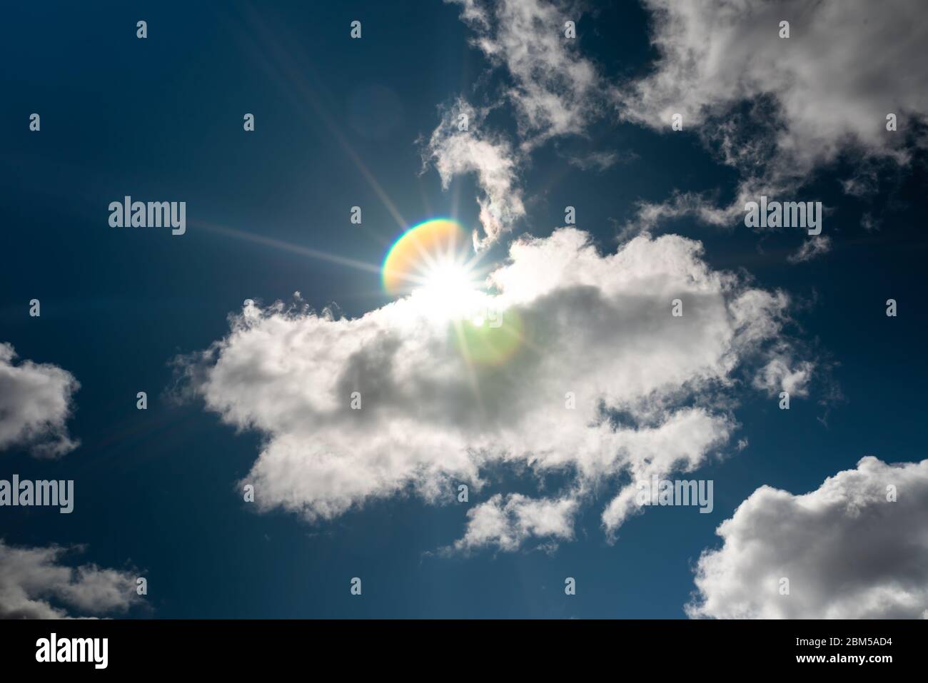 Beautiful sky with volumetric clouds, and the rays of the sun Stock ...