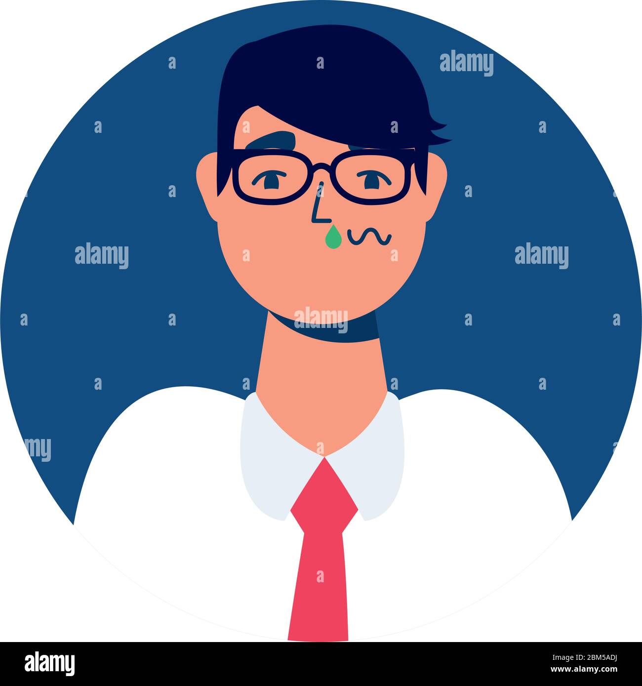 businessman sick with runny nose character Stock Vector Image & Art - Alamy