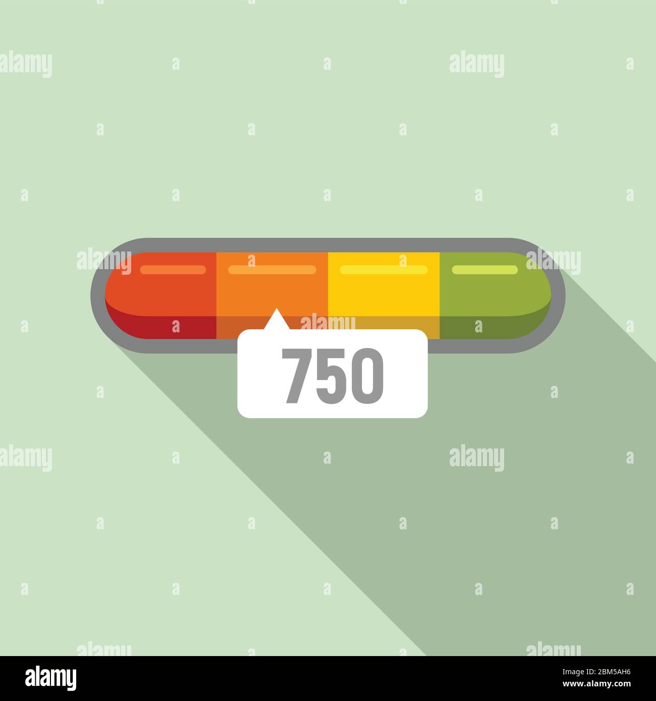 Low rate credit score icon. Flat illustration of low rate credit score ...