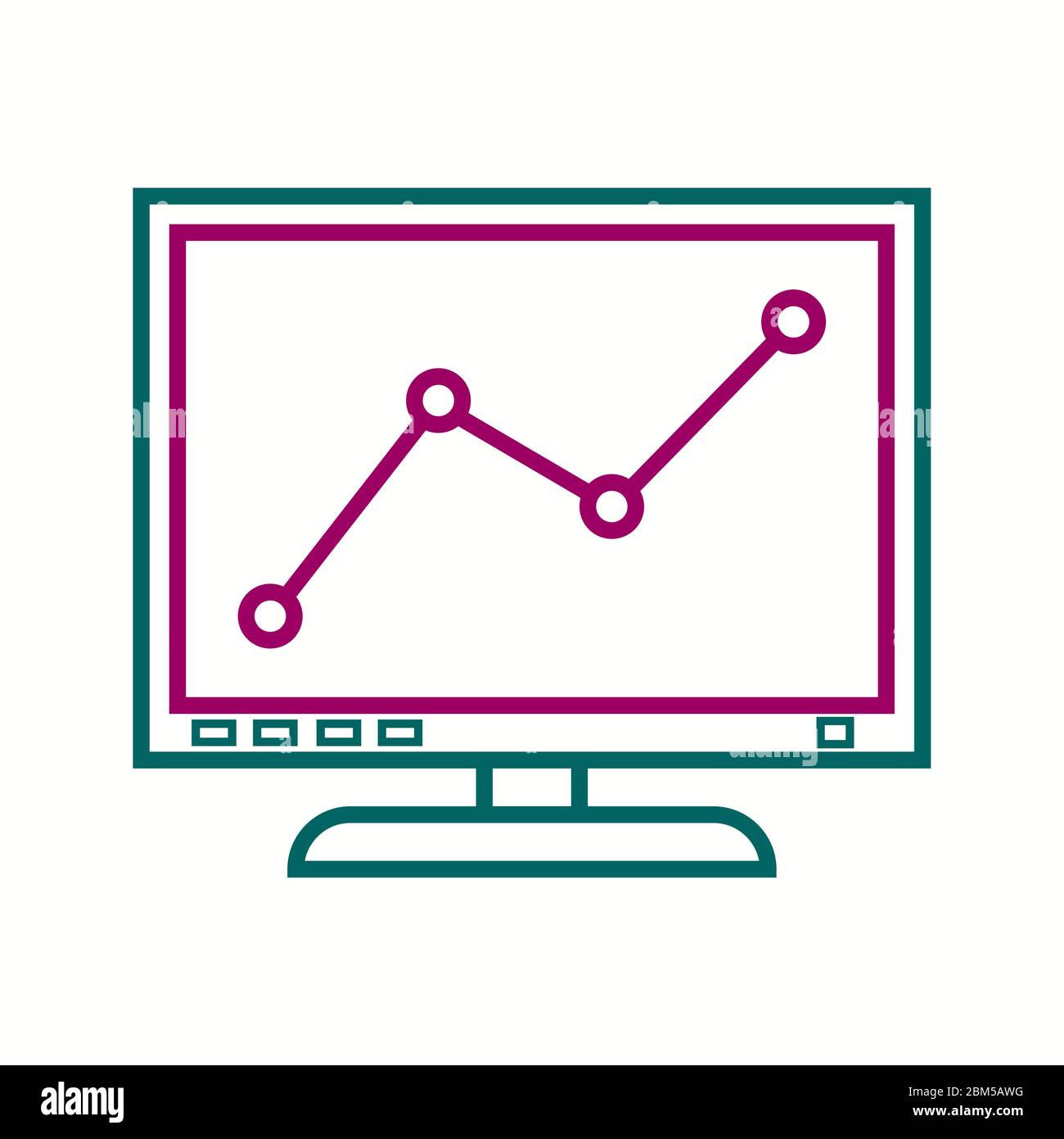Beautiful Graph on computer vector line icon Stock Vector Image & Art - Alamy