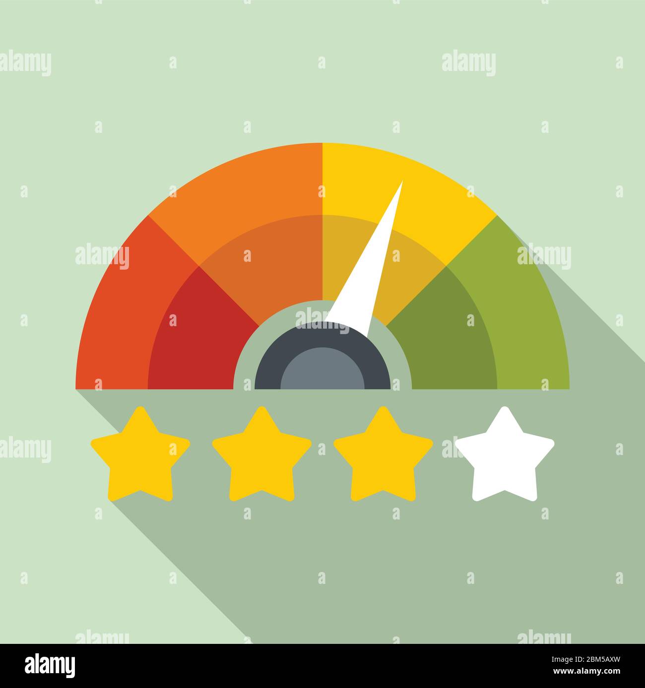 Star rating credit score icon. Flat illustration of star rating credit ...