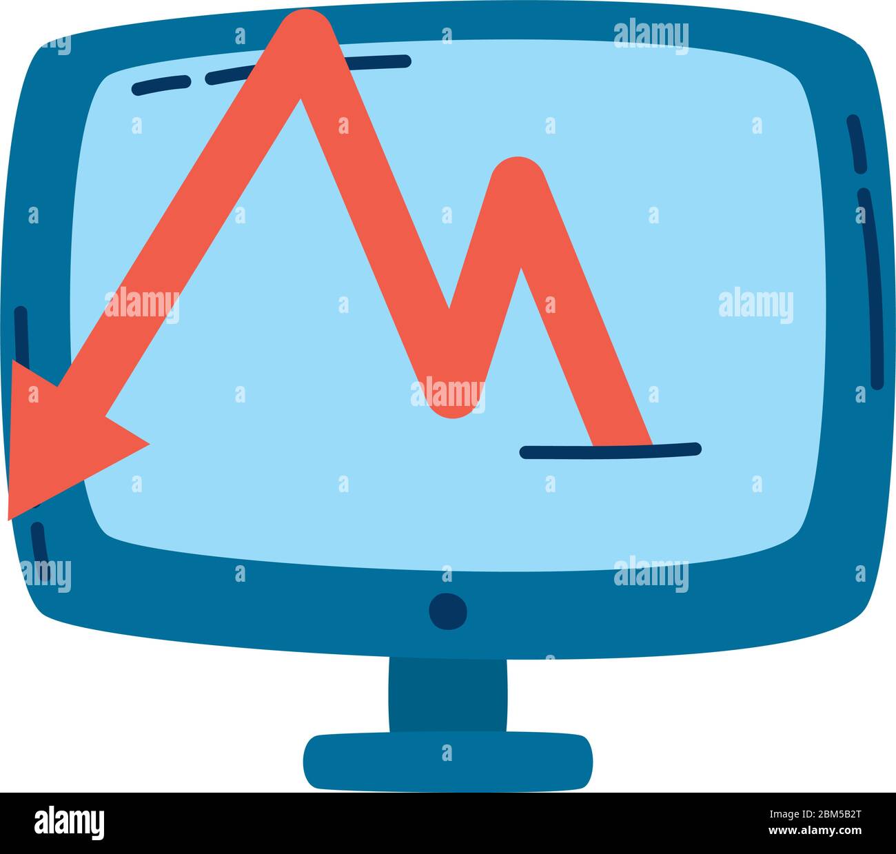 desktop computer with statistics arrow Stock Vector Image & Art - Alamy