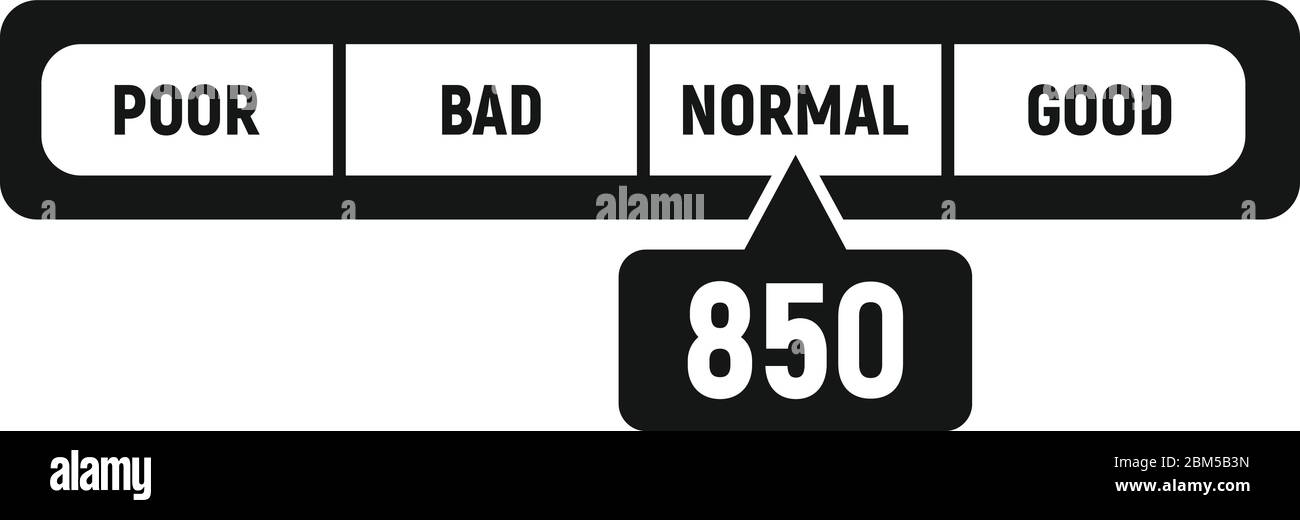 Normal credit score icon. Simple illustration of normal credit score ...