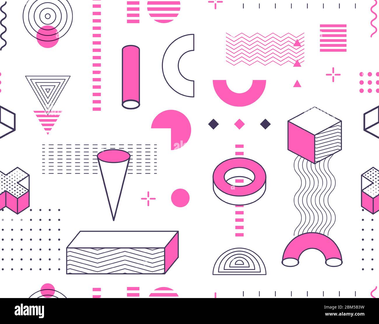 Seamless Memphis style graphic design wallpaper pattern. Repeatable ...