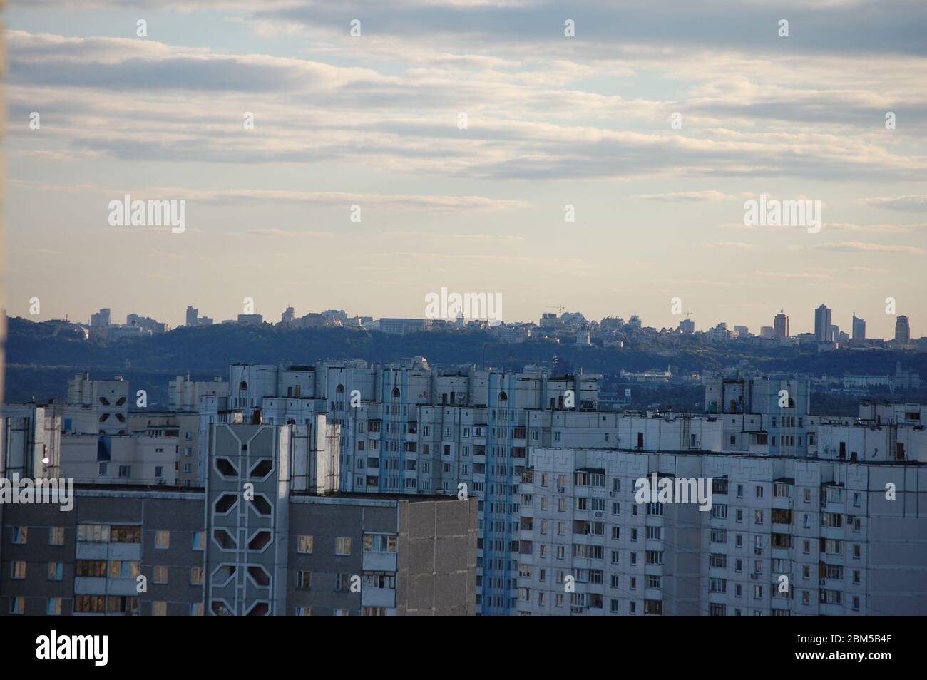 view of apartment buildings city from a height Stock Photo - Alamy