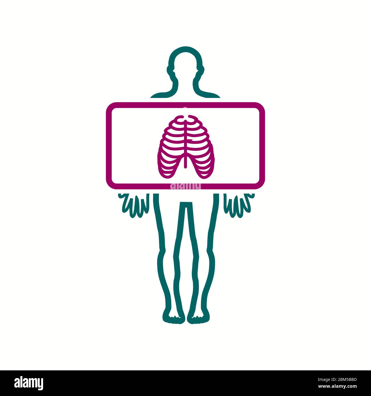 Chest X ray vector line icon Stock Vector Image & Art - Alamy