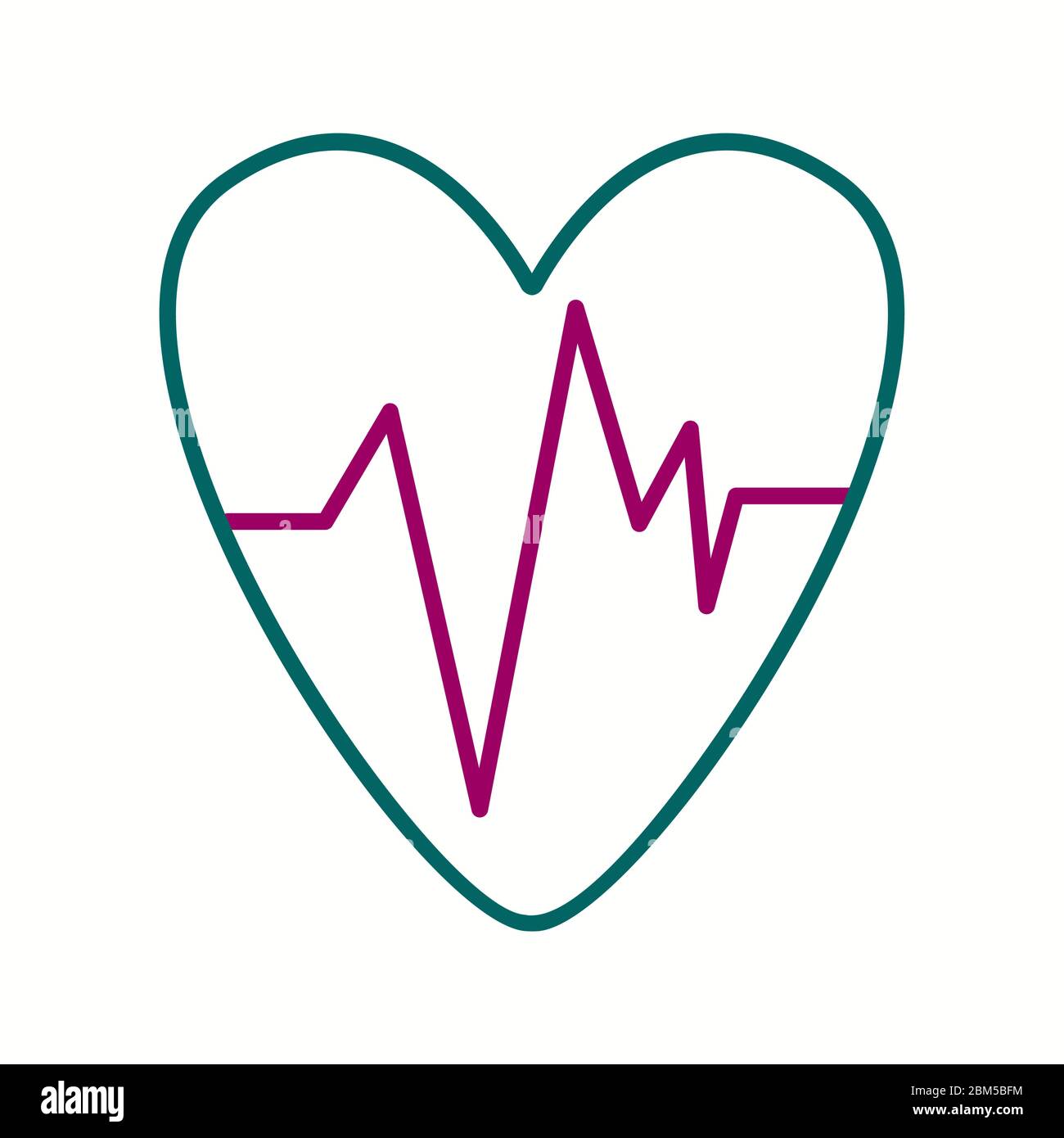 Heart ECG vector line icon Stock Vector Image & Art - Alamy