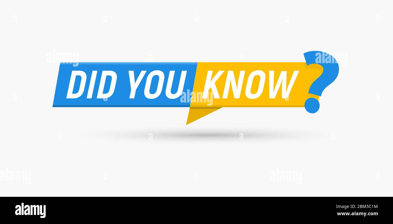 Did you know message label with question mark, speech button for web ...