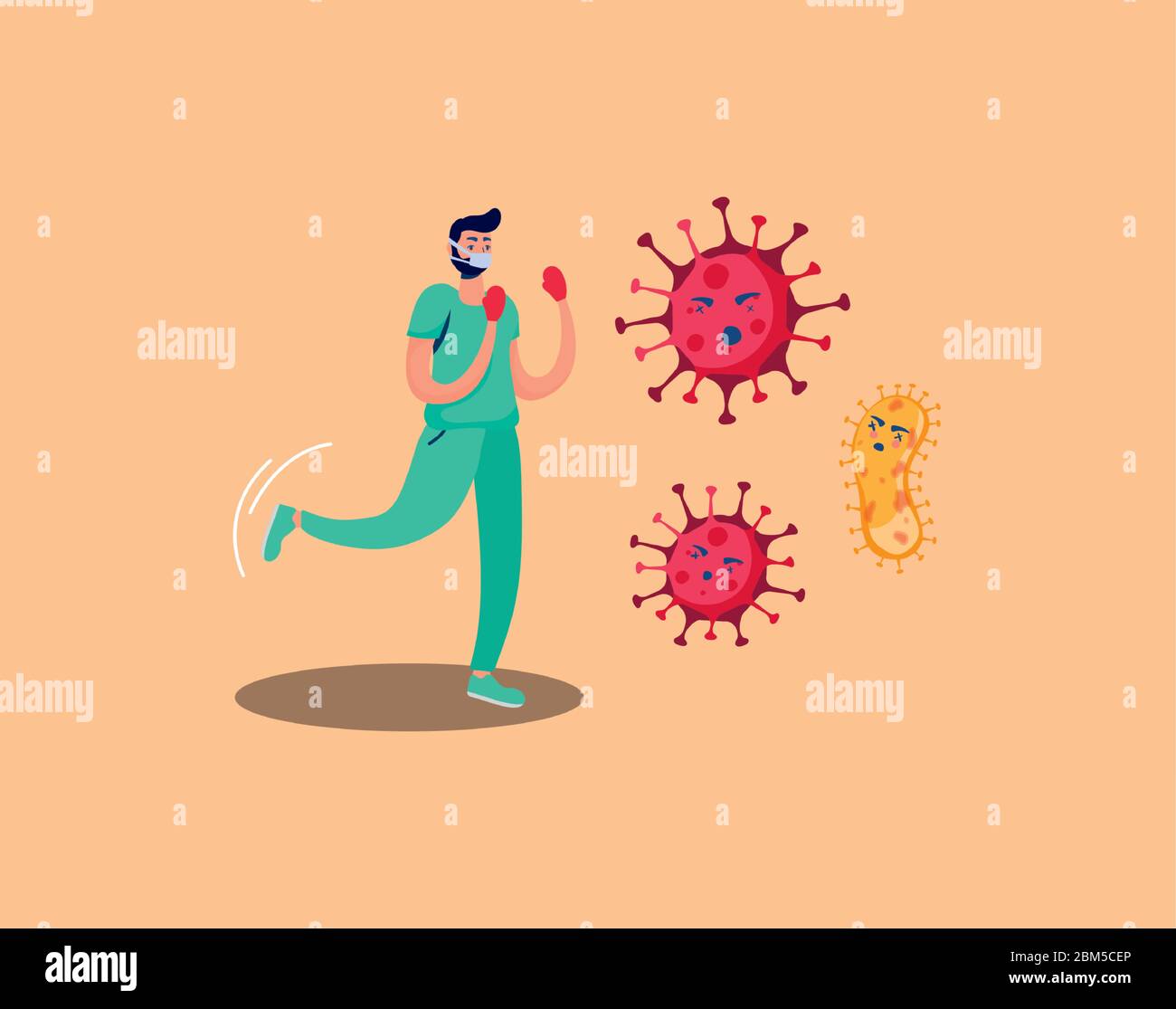 covid19 pandemic particles and doctor fighting Stock Vector Image & Art ...