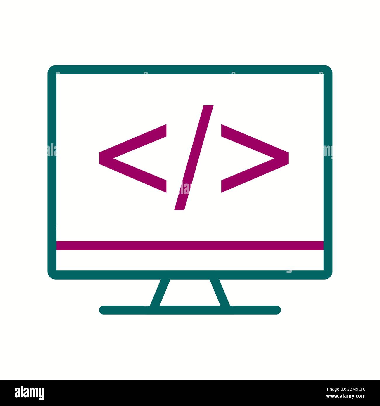 Beautiful Coding on screen vector line icon Stock Vector Image & Art ...
