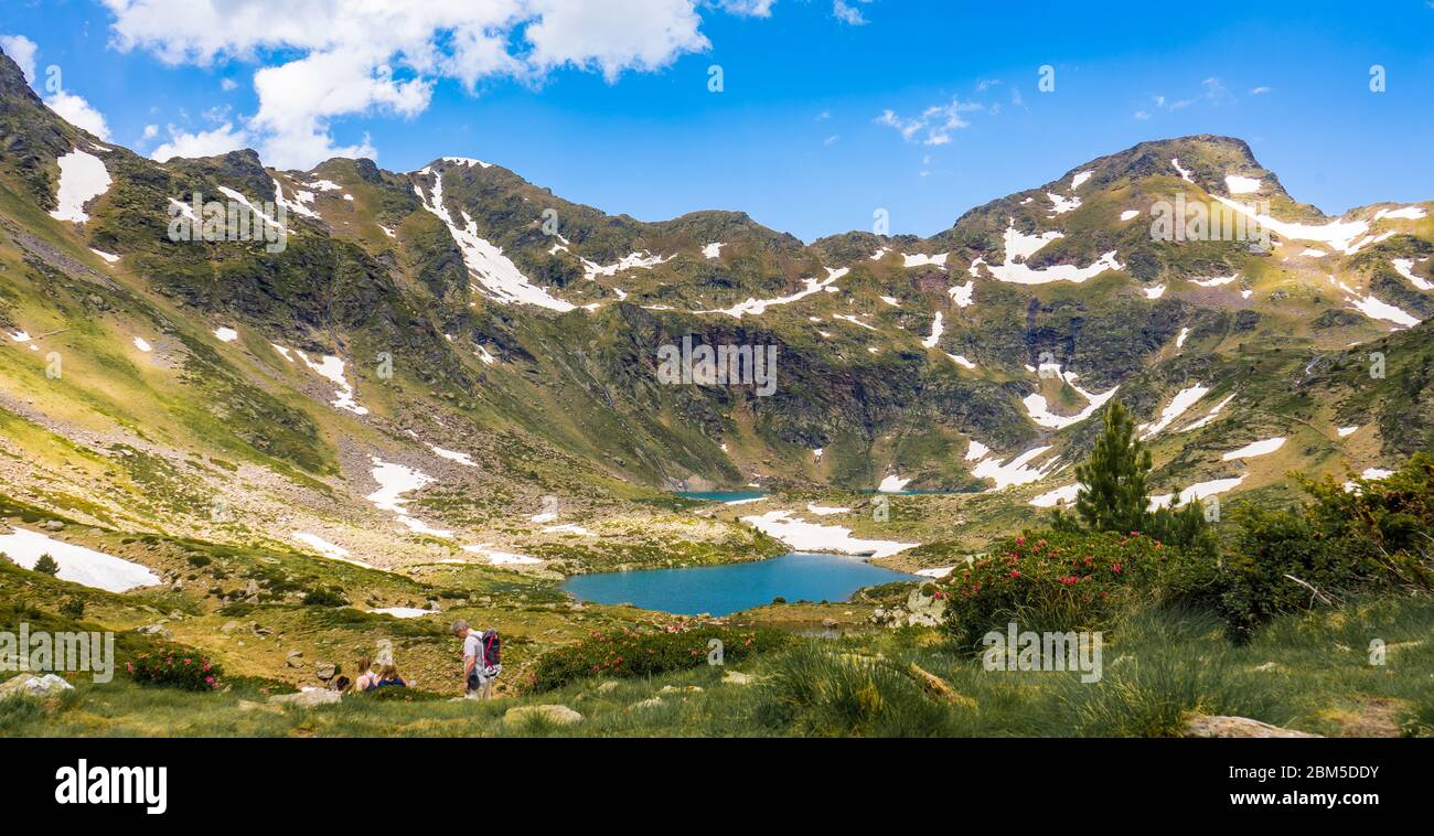 Tristaina high mountain lakes in Pyrenees, Andorra Stock Photo - Alamy
