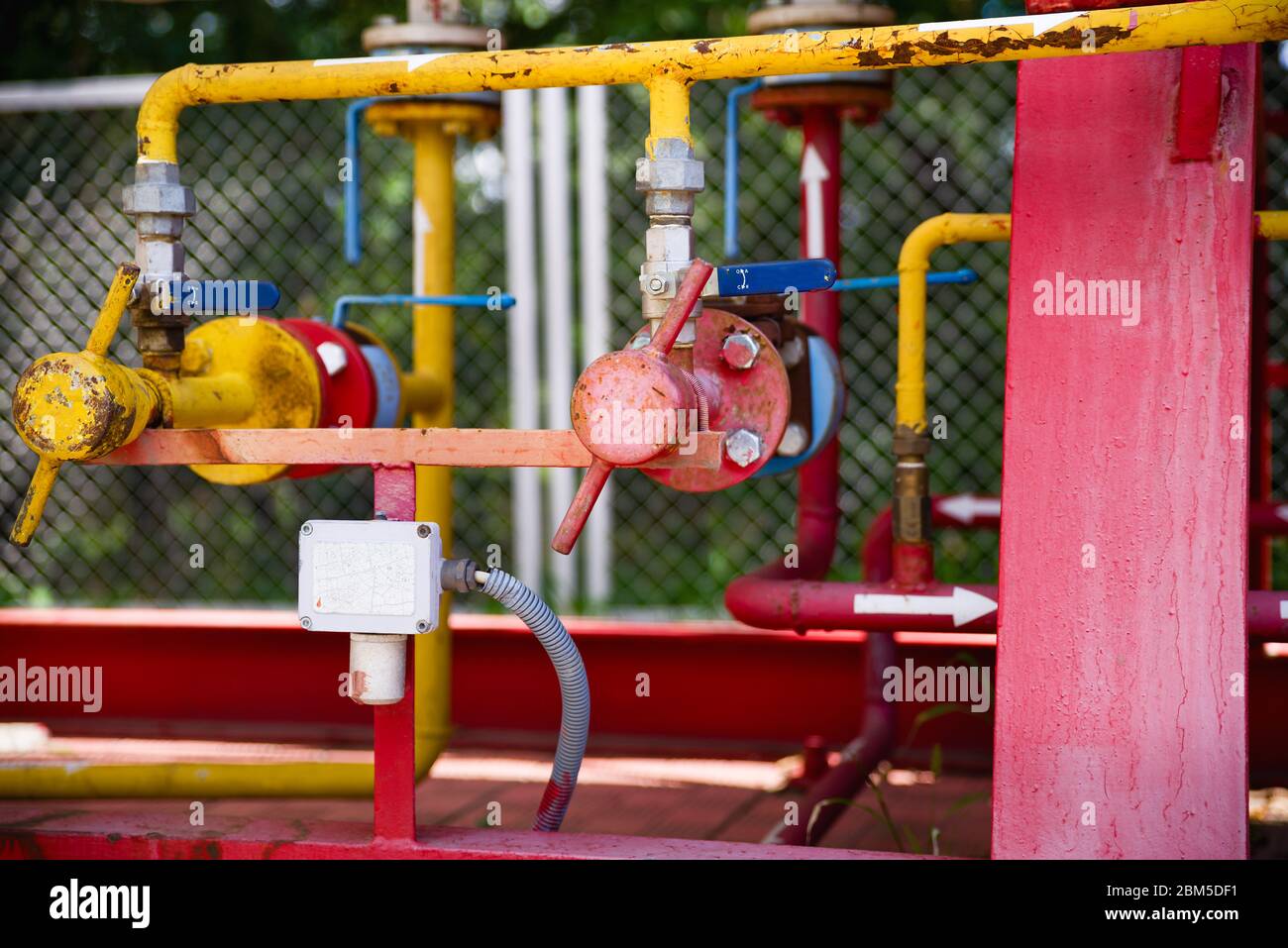Control station with safety valves, regulation and pressure control ...