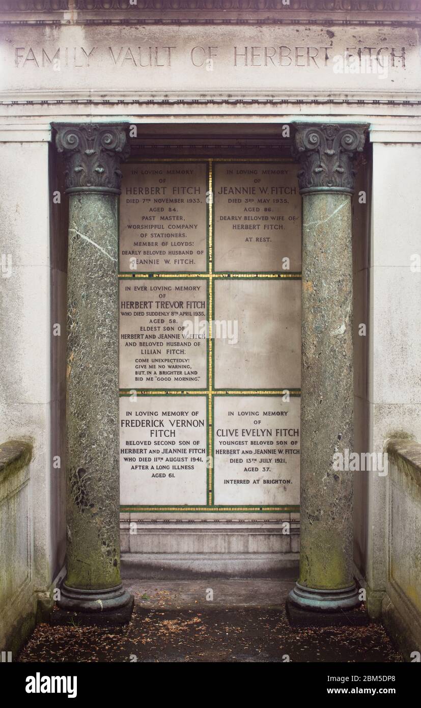 Gravestones in Brompton Cemetery, Kensington, London; one of the ...