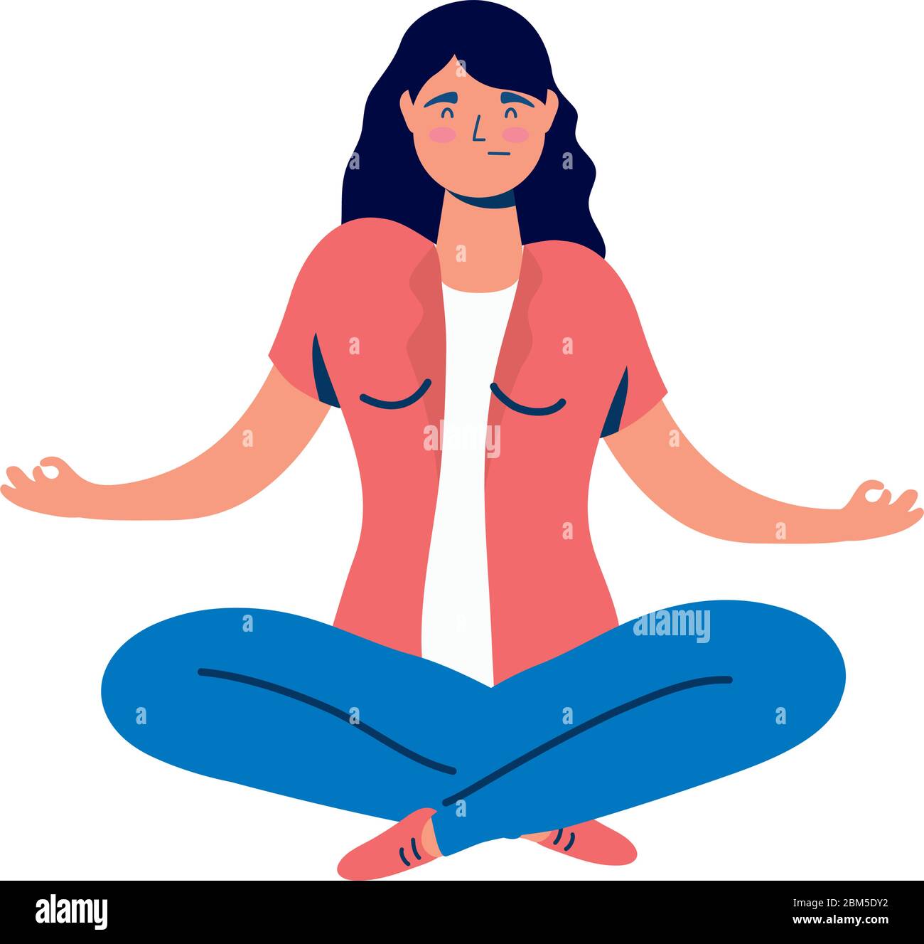 elegant business woman in lotus position Stock Vector Image & Art - Alamy