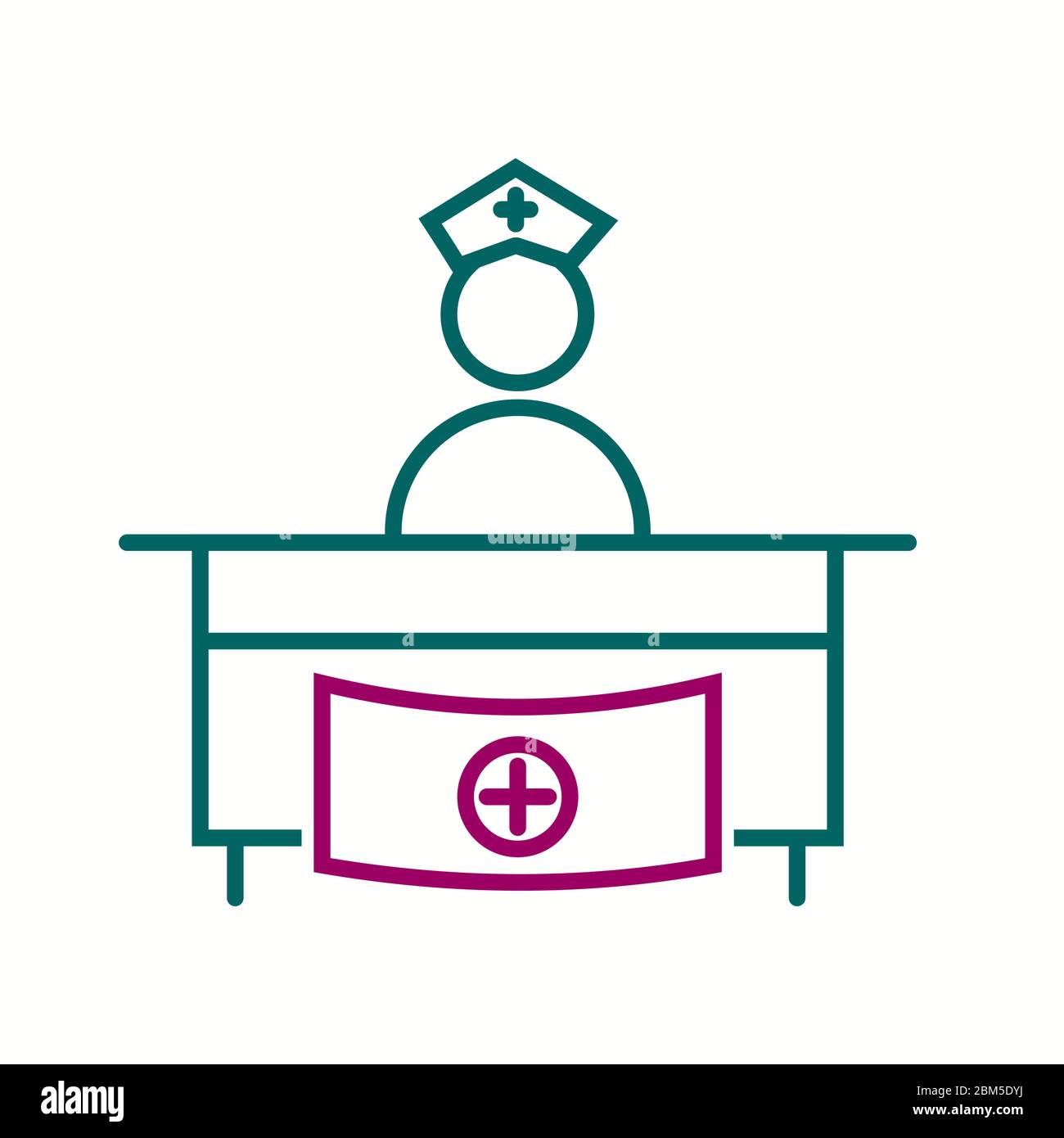 Hospital reception vector line icon Stock Vector Image & Art - Alamy