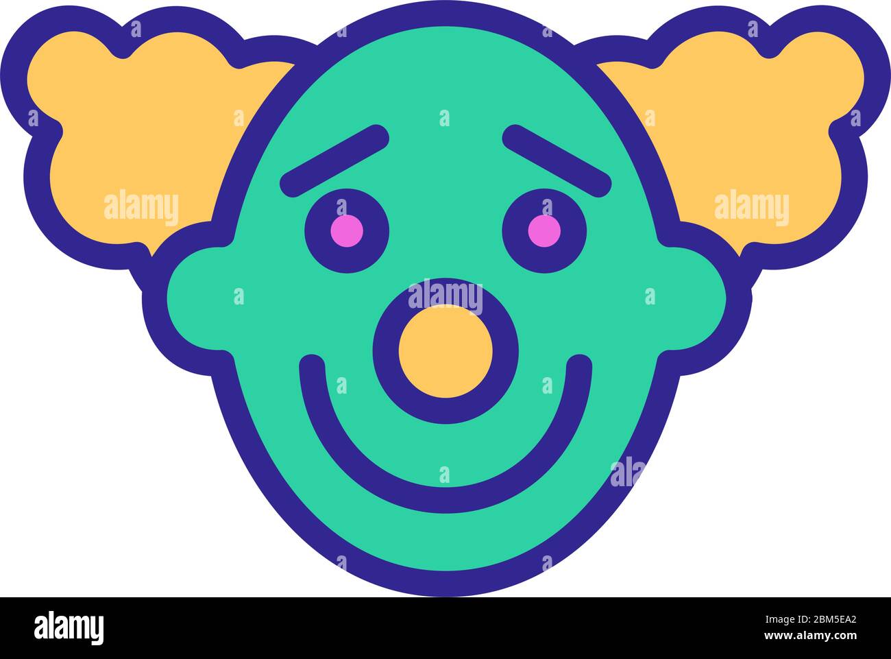 cute miserable clown icon vector outline illustration Stock Vector ...