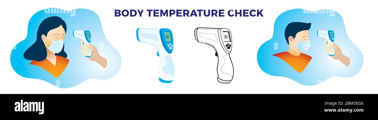 Body Temperature check with Non-contact Infrared thermometer fever scan ...