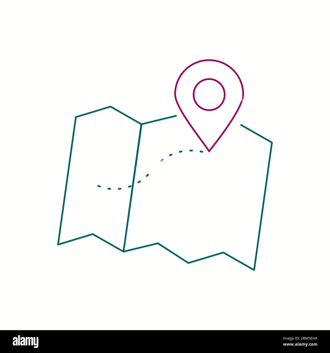 Mark places on map line icon Stock Vector Image & Art - Alamy