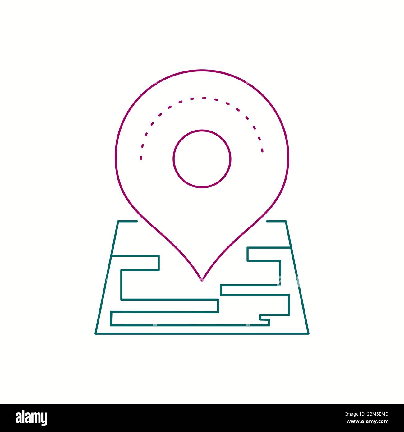 Direction on maps vector line icon Stock Vector Image & Art - Alamy
