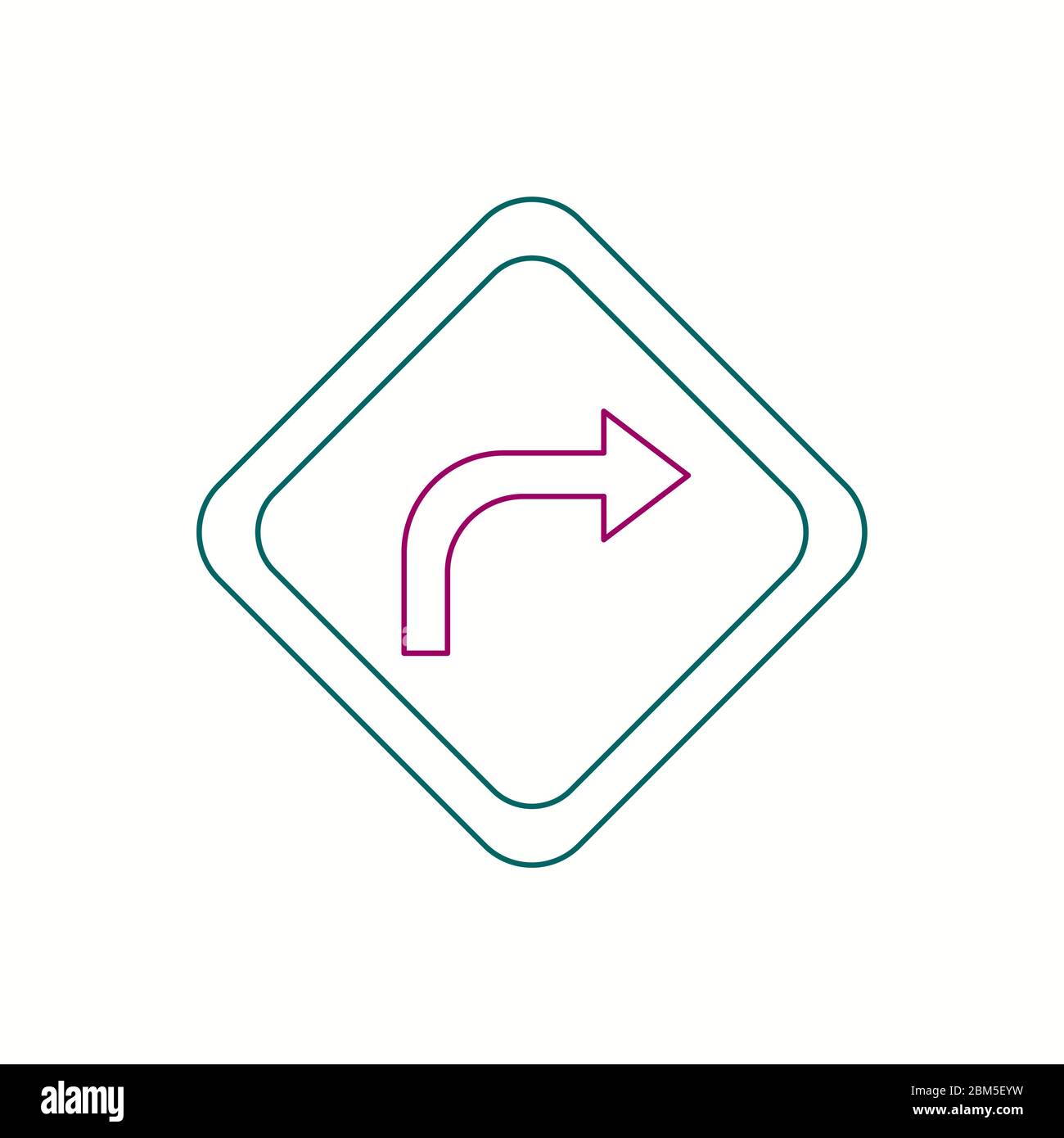 Beautiful Right Turn Ahead line icon Stock Vector Image & Art - Alamy