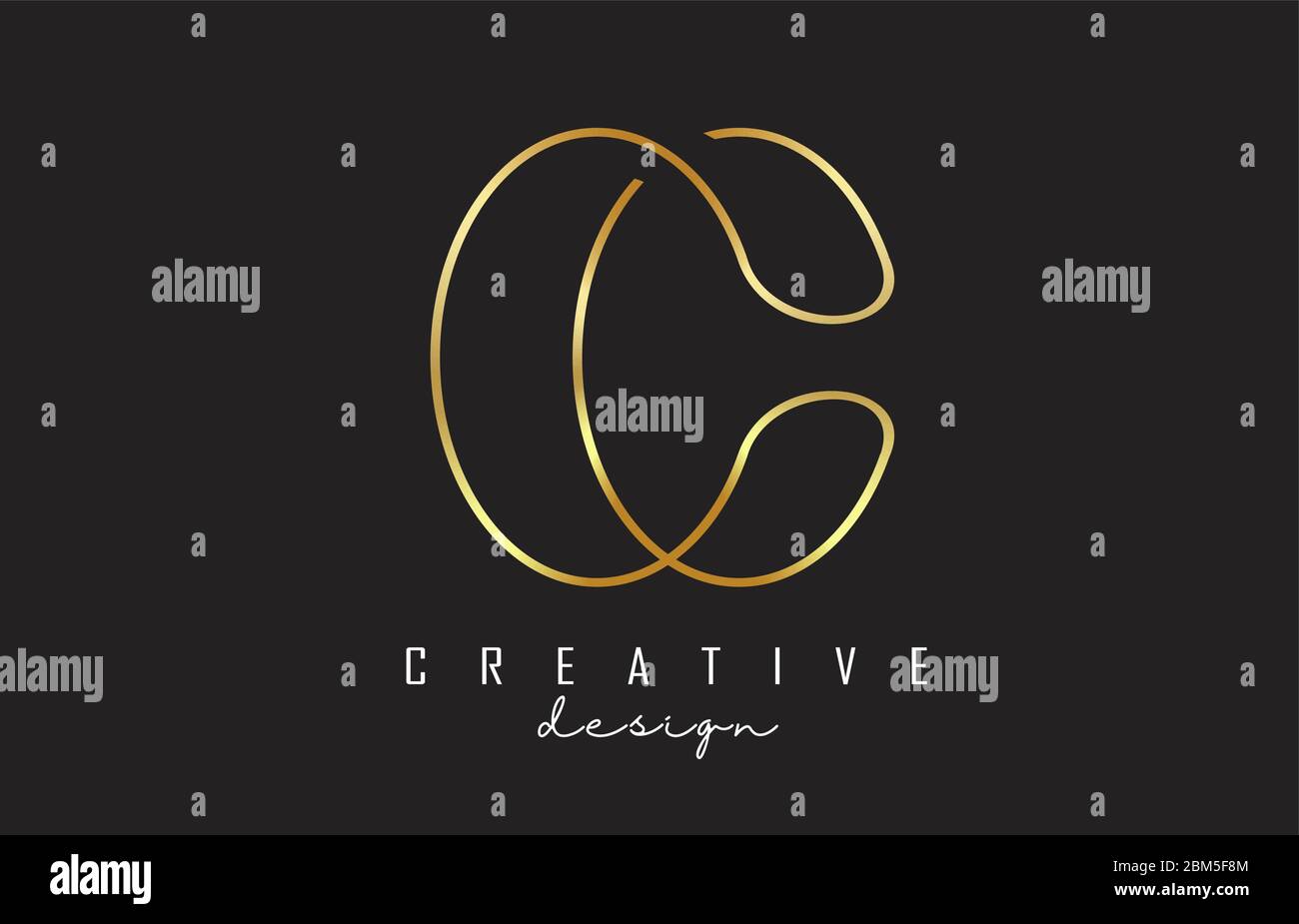 Golden Monogram C Letter Logo with luxury and precious design. Graphic ...