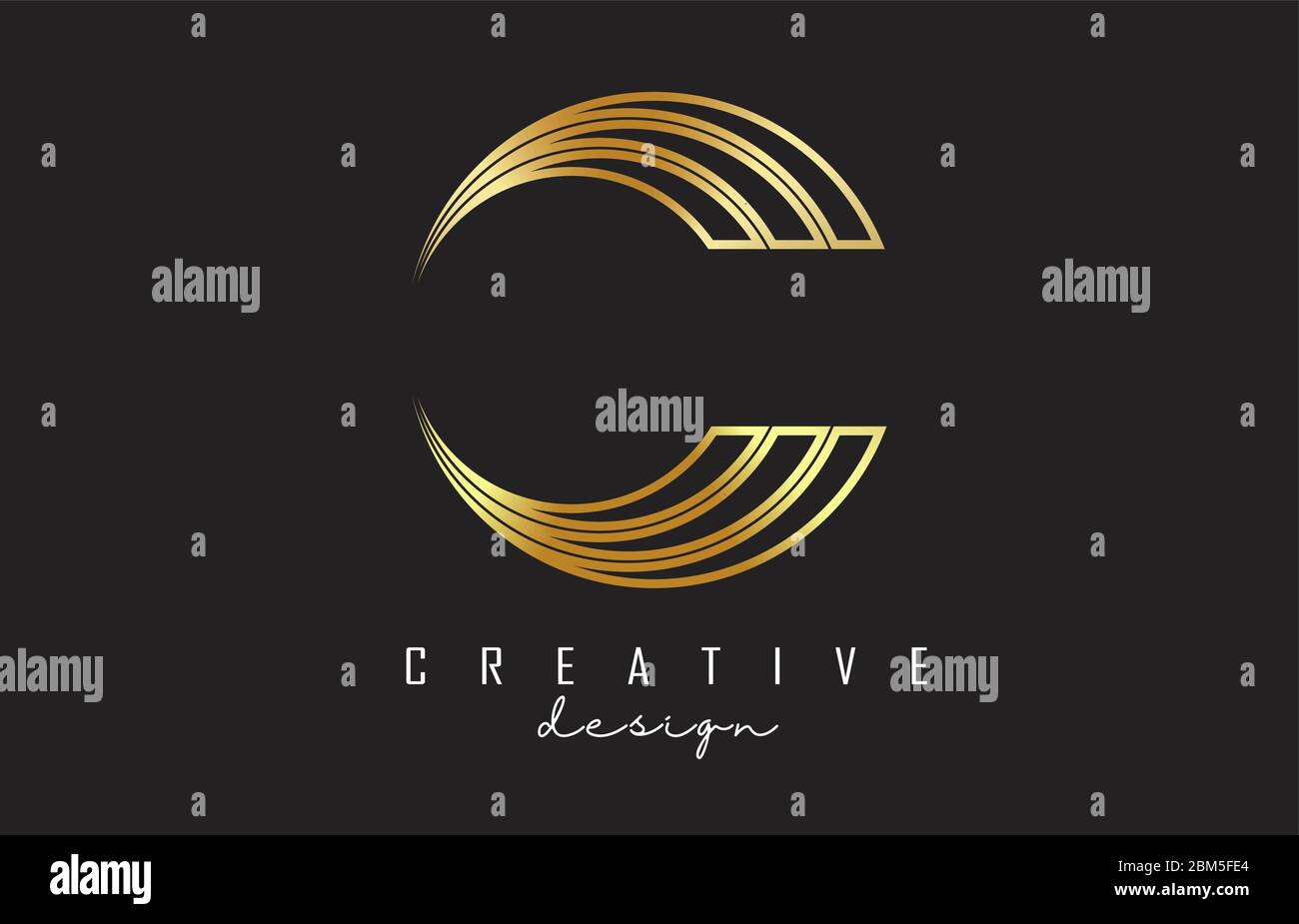 Golden Monogram C Letter Logo with luxury and simple design. Graphic ...