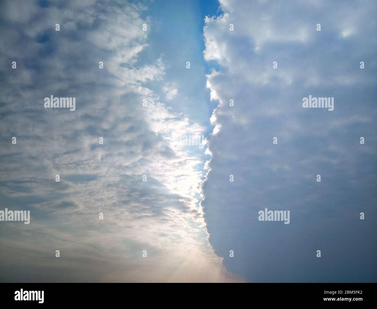 The boundary of atmospheric fronts. The sharp boundary of the clouds in ...