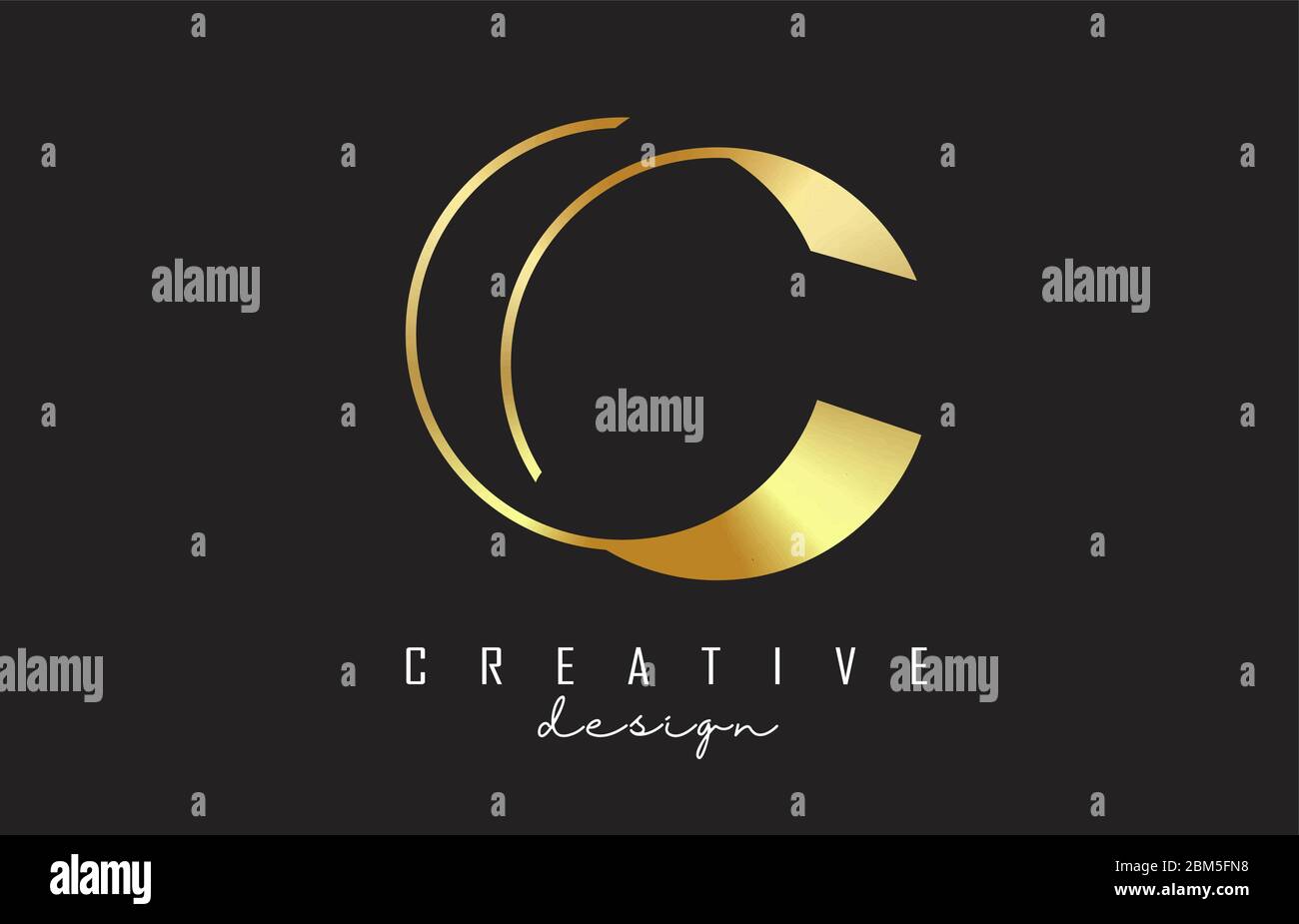 Golden luxury C Letter Logo with Monogram Design. Graphic golden C icon ...