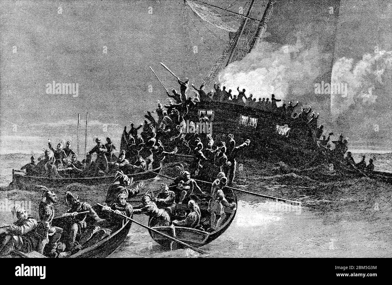 Destruction of the schooner gaspee Stock Photo - Alamy