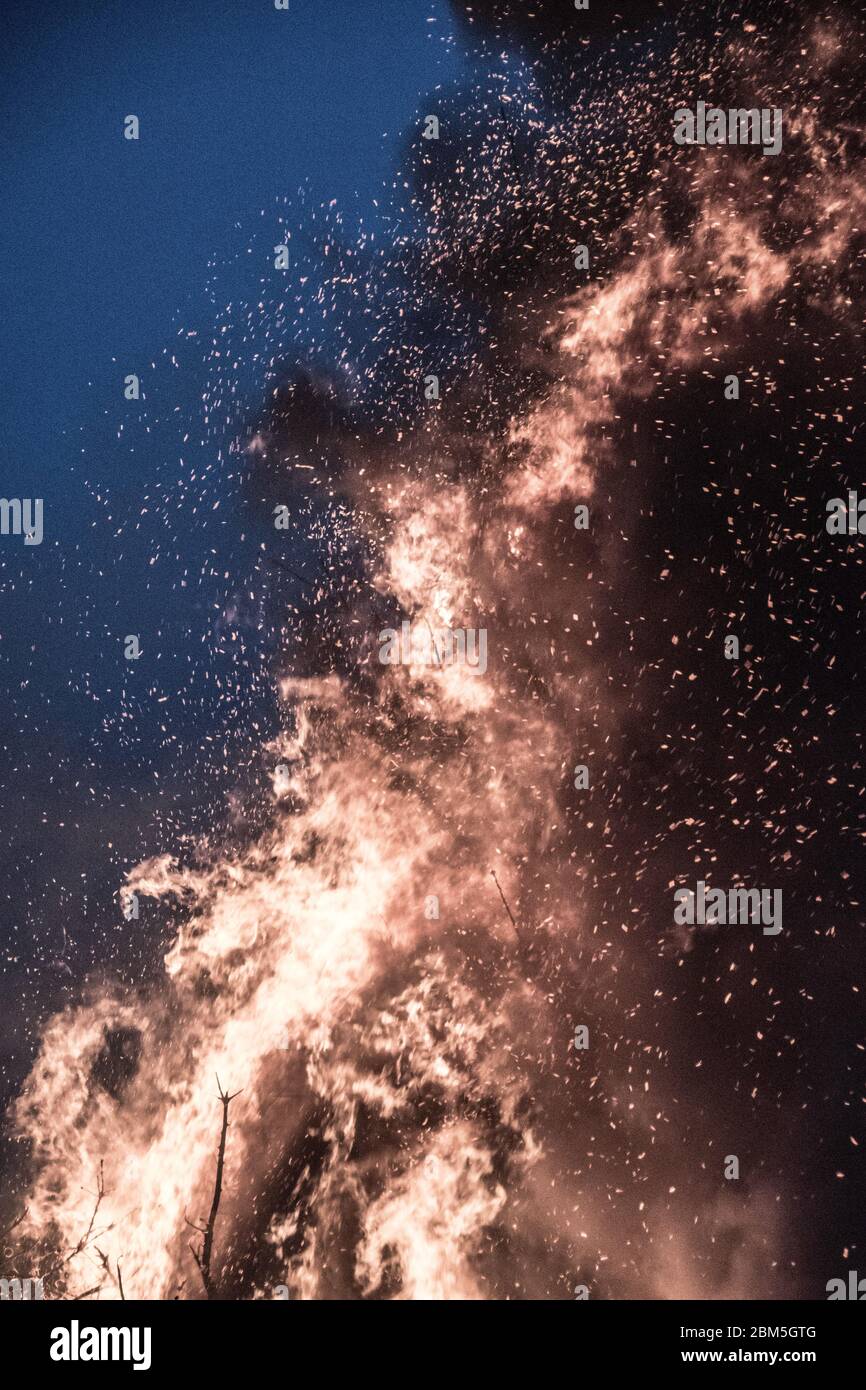 easter fire in hamburg are burning Stock Photo - Alamy