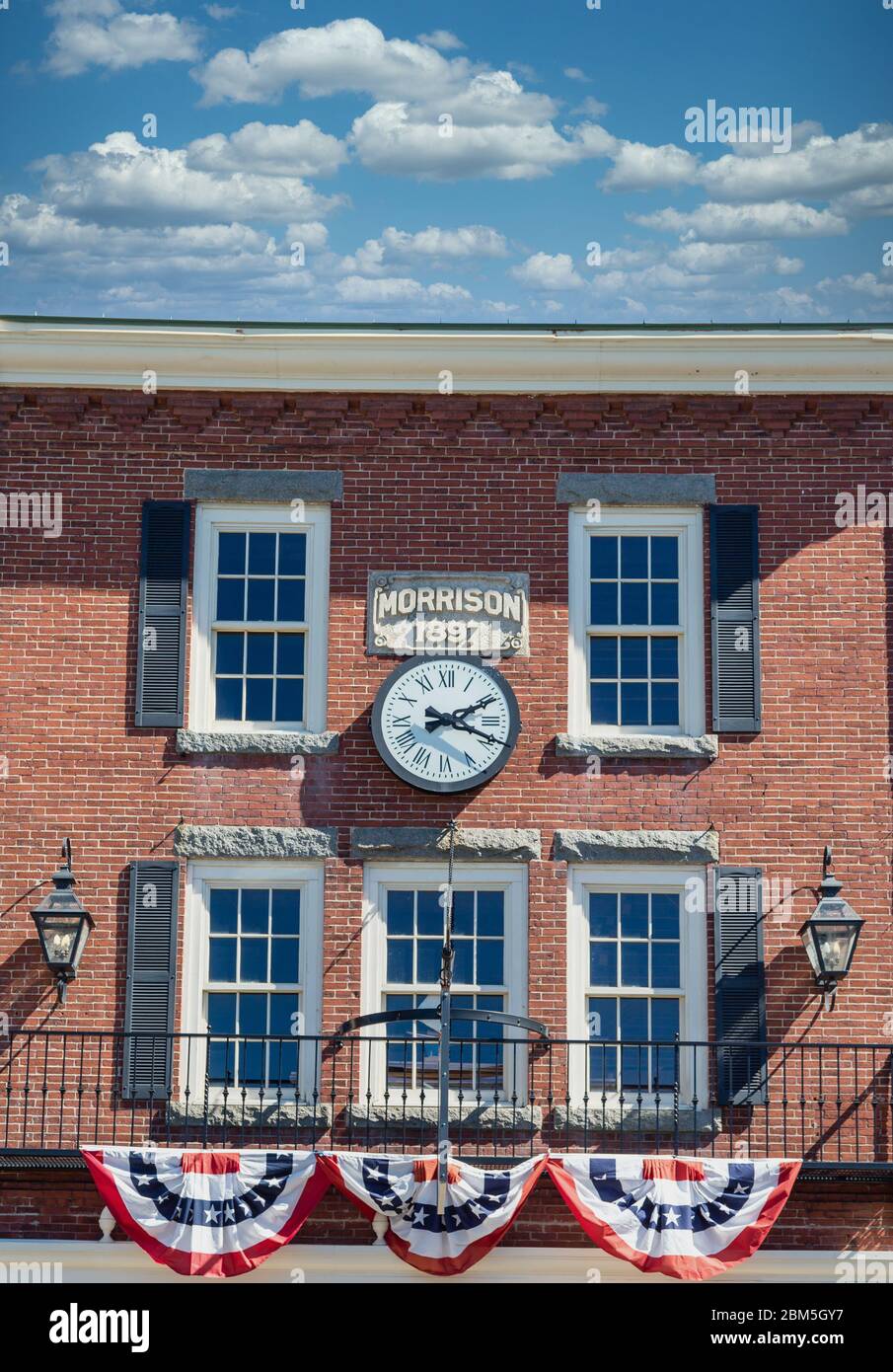 Old Morrison Building with Bunting Stock Photo - Alamy