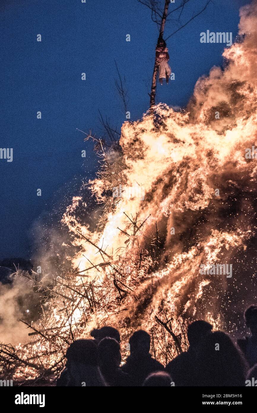 easter fire in hamburg are burning Stock Photo - Alamy
