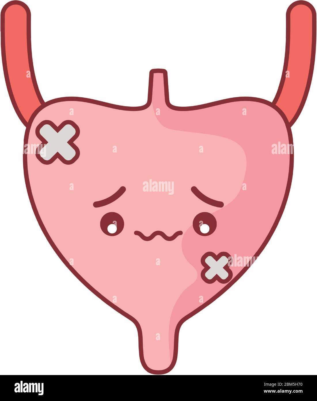 bladder cartoon flat style icon design of Medical care health and ...