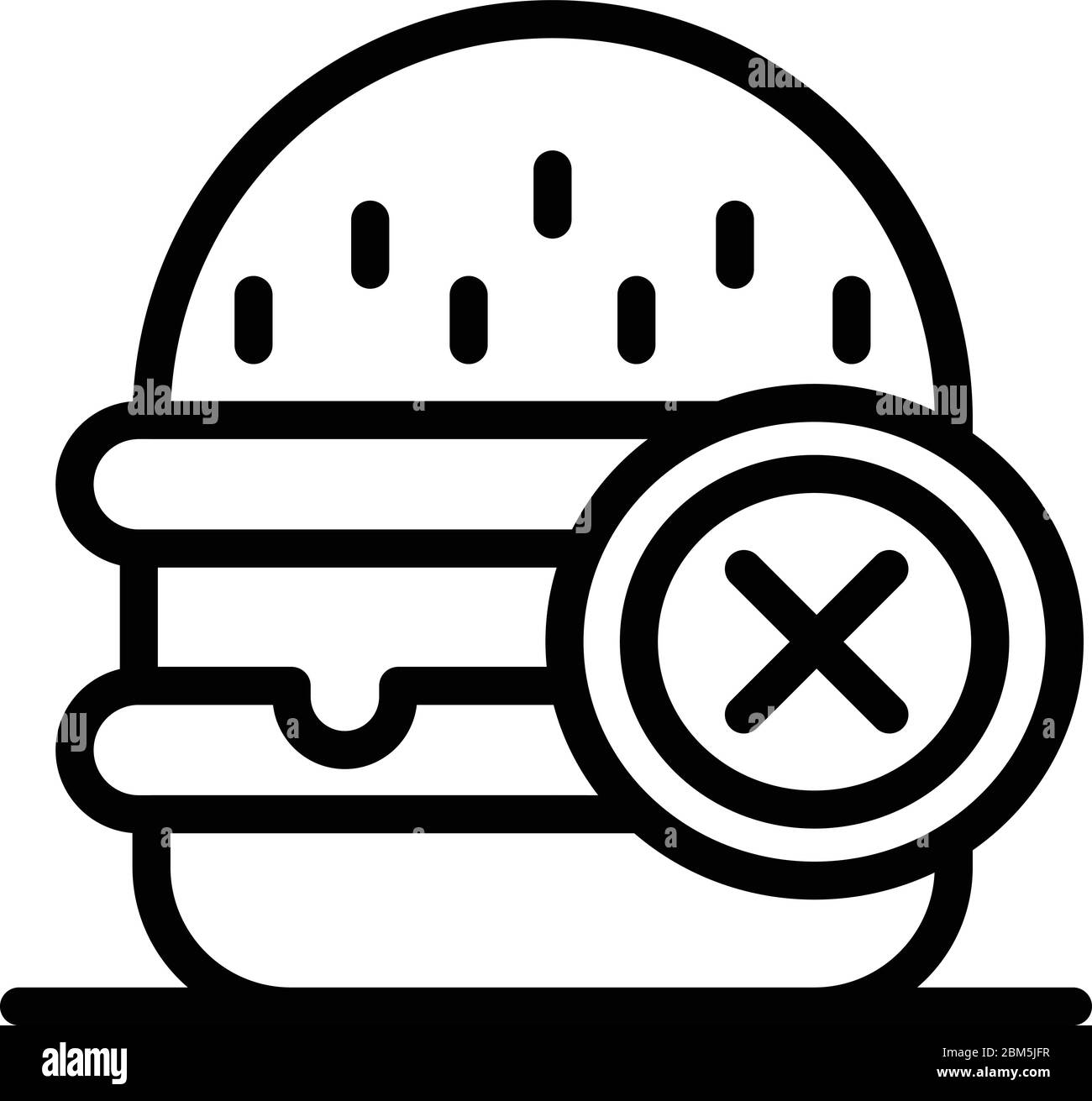 No fast food icon, outline style Stock Vector Image & Art - Alamy