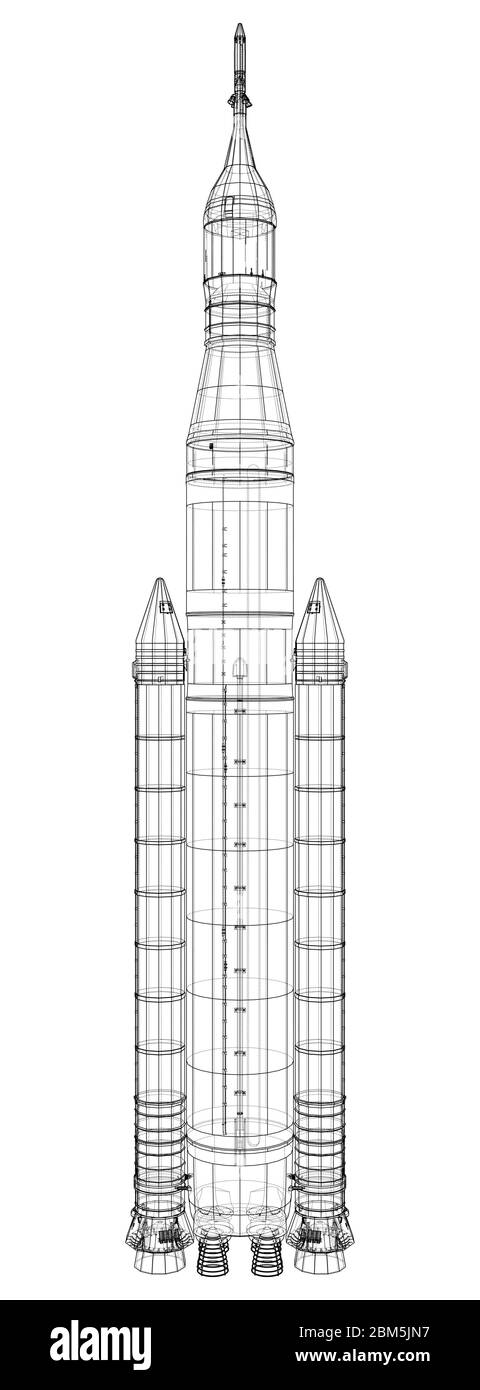 Space rocket concept outline. Vector Stock Vector Image & Art - Alamy