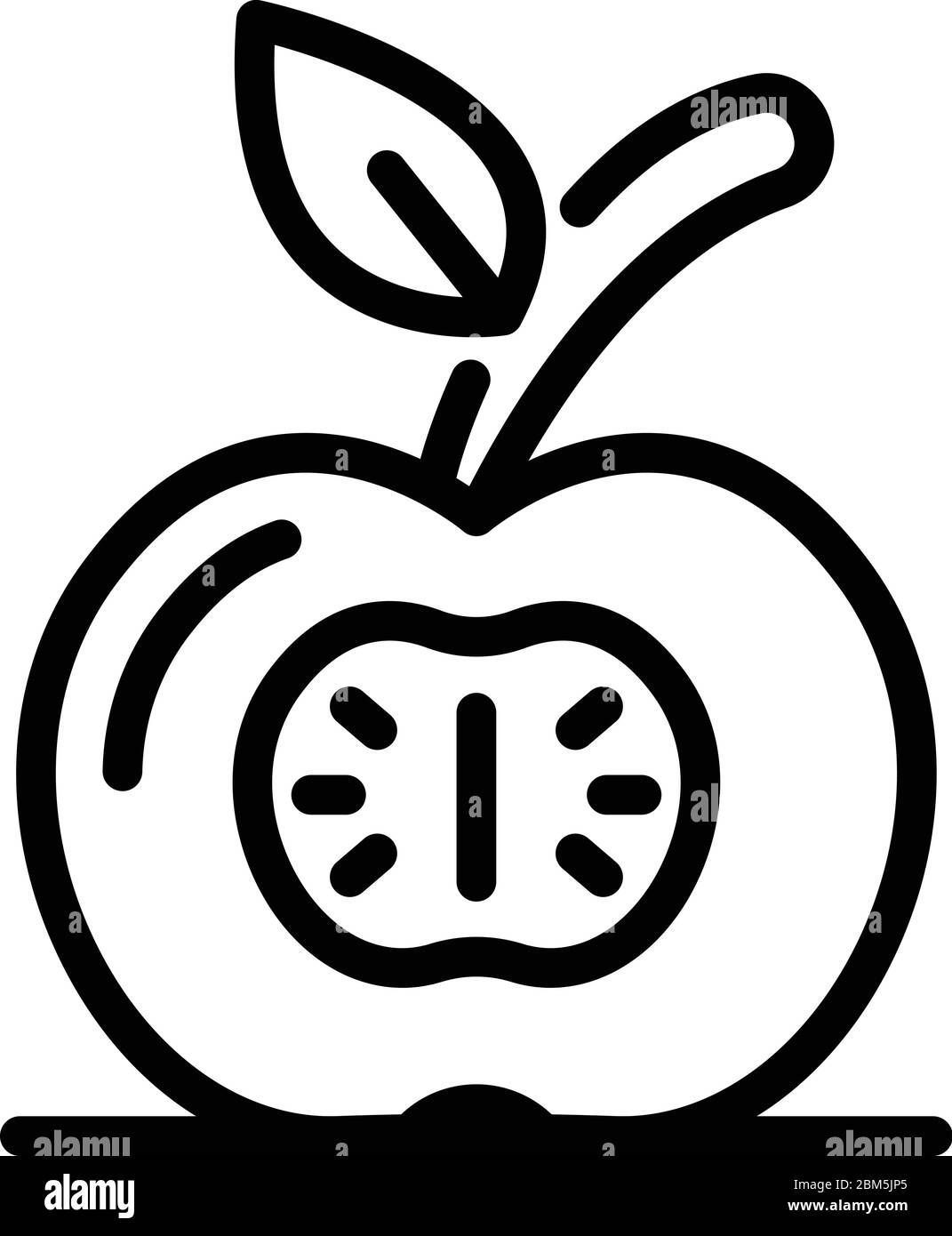 Cutted apple icon, outline style Stock Vector Image & Art - Alamy