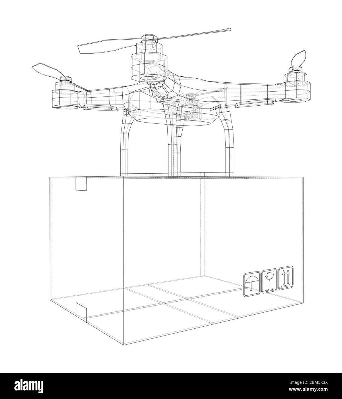 Delivery drone concept outline. Vector Stock Vector Image & Art - Alamy