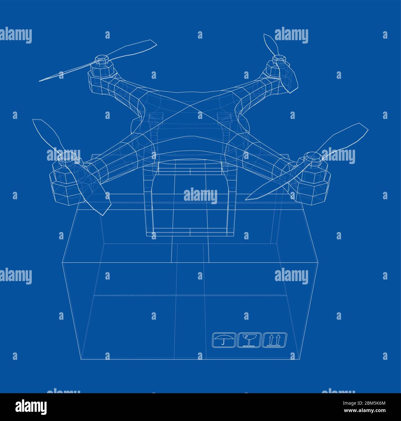 Delivery drone concept outline. Vector Stock Vector Image & Art - Alamy