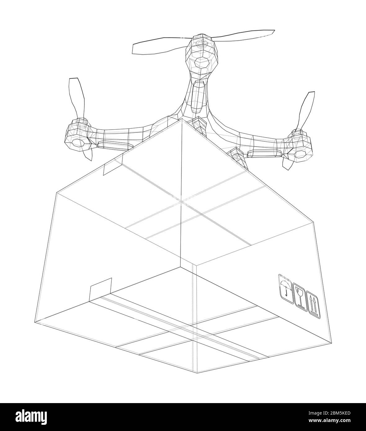 Delivery drone concept outline. Vector Stock Vector Image & Art - Alamy