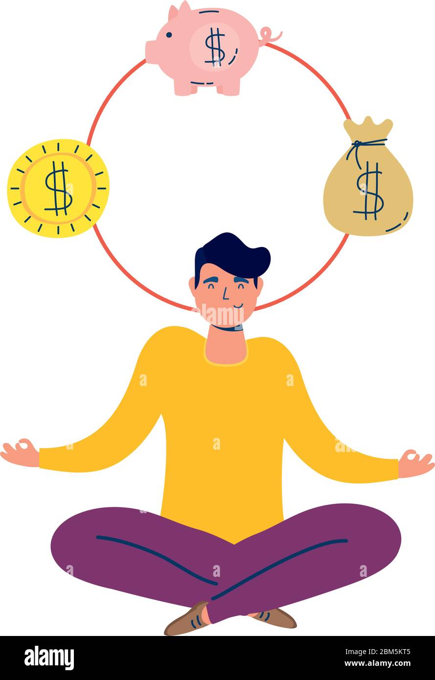 Businessman worker lotus position coins hi-res stock photography and ...