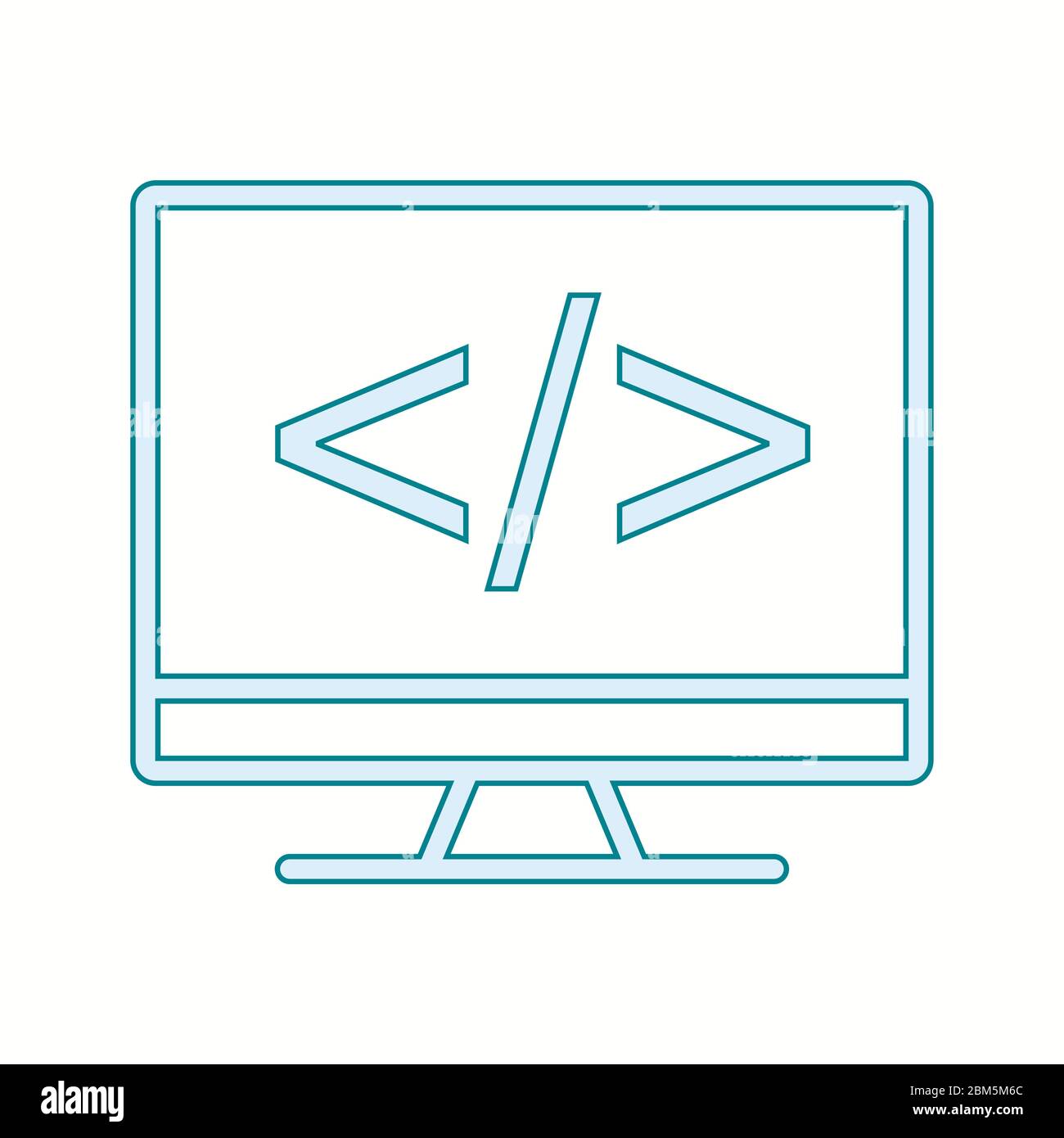 Beautiful Coding on screen vector line icon Stock Vector Image & Art ...