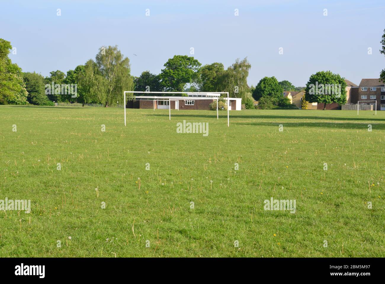 A large playing field in Horley, Surrey in Springtime Stock Photo - Alamy